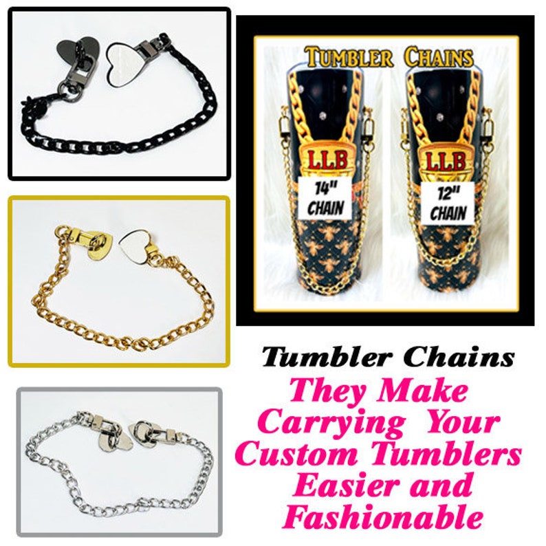 Aluminum Tumbler Chain - Heart or Round Shape, Self Adhesive Backing - Etsy