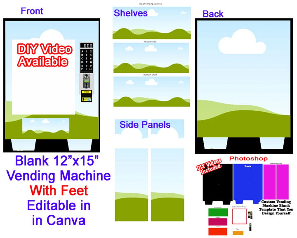 Vending Machine Easter Basket Template With Coin Slot – DIY Photoshop ...
