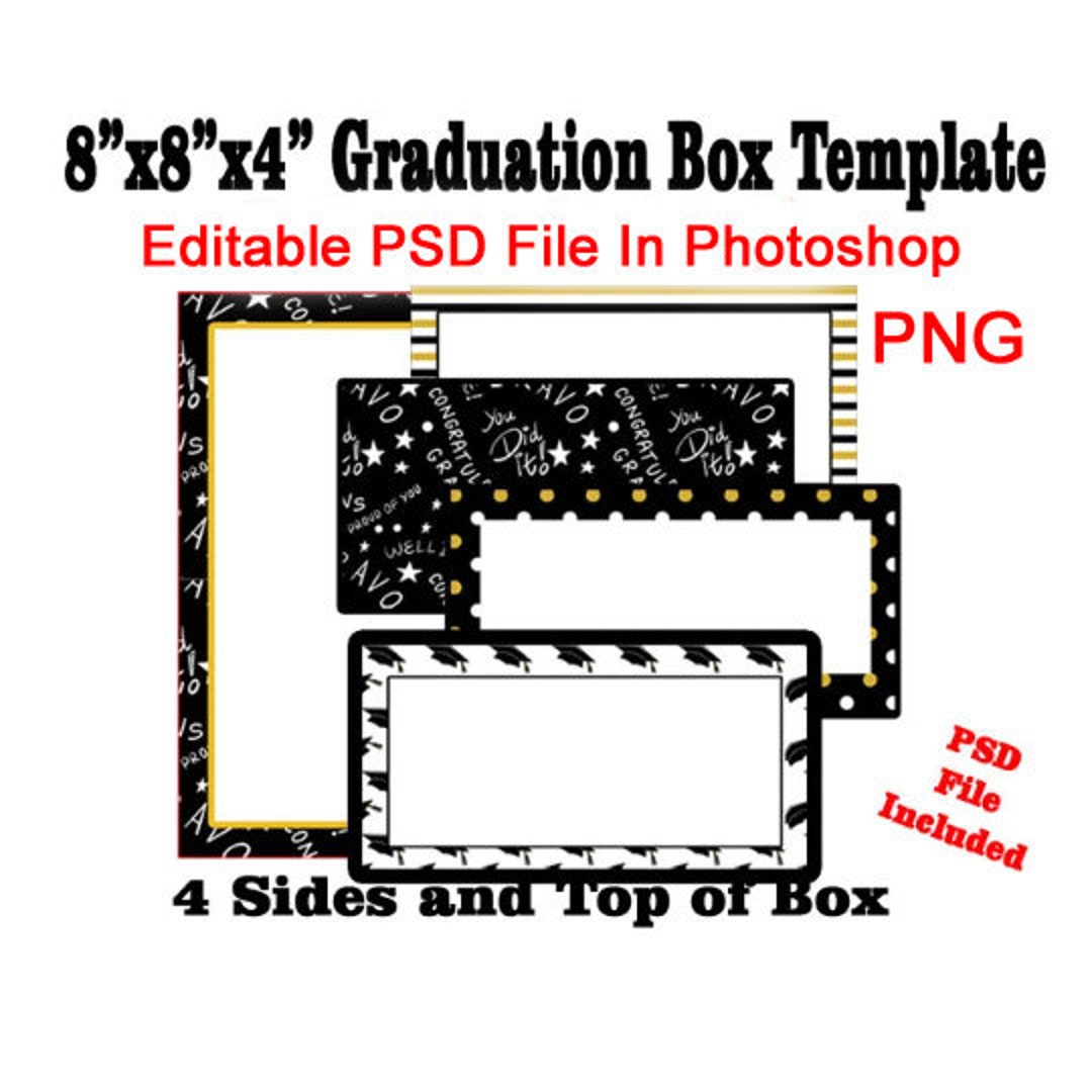 2023 Editable PSD Graduation Gift Box - Instant Digital Download - Add ...