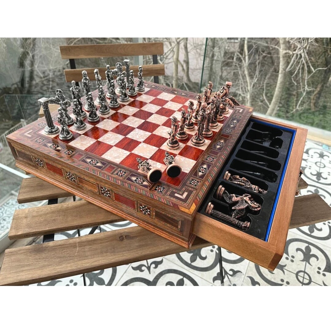 16.5 Luxury Chess Set Personalized Wooden Chess Board With - Etsy
