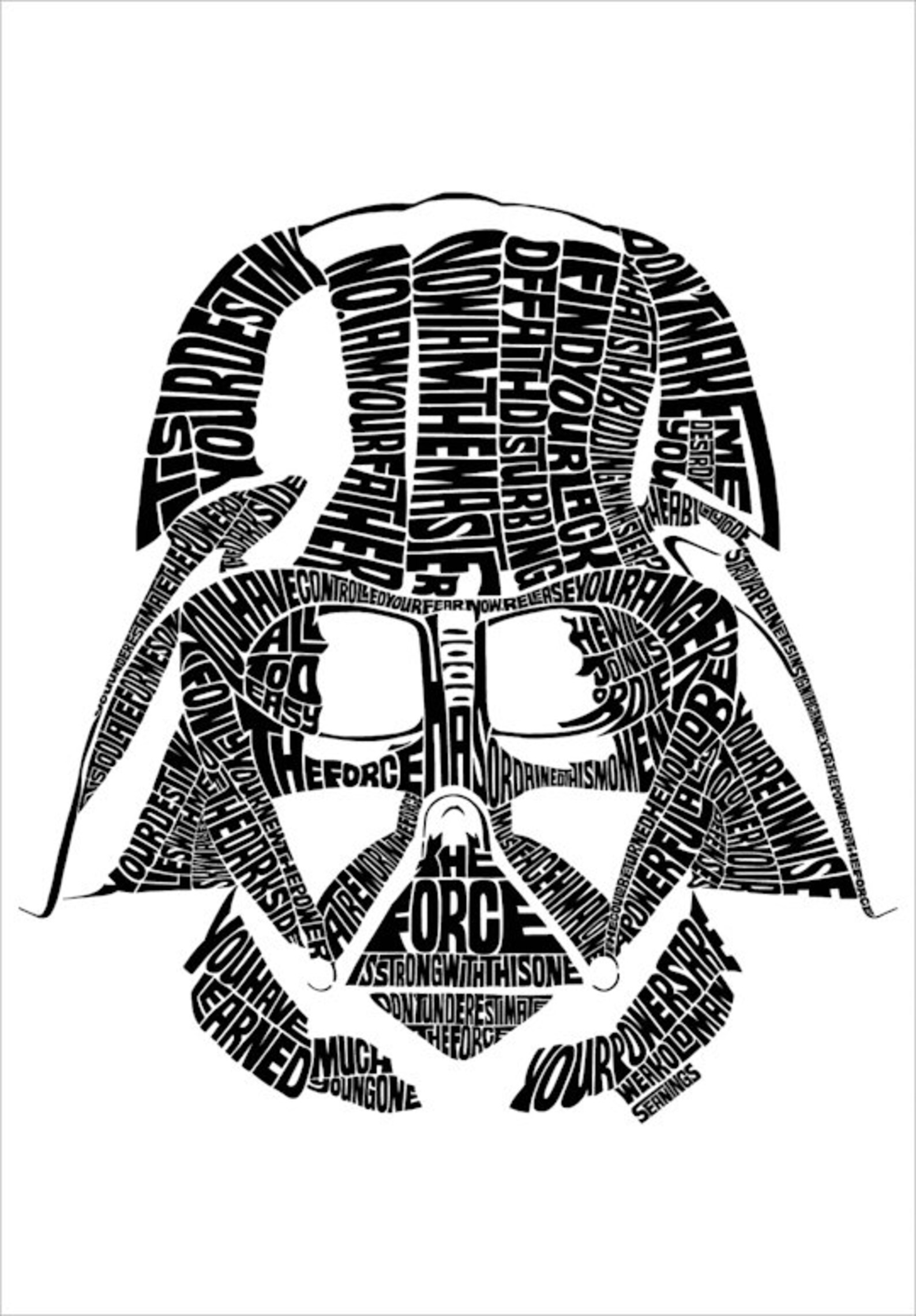 Darth Vader Type Print - Etsy