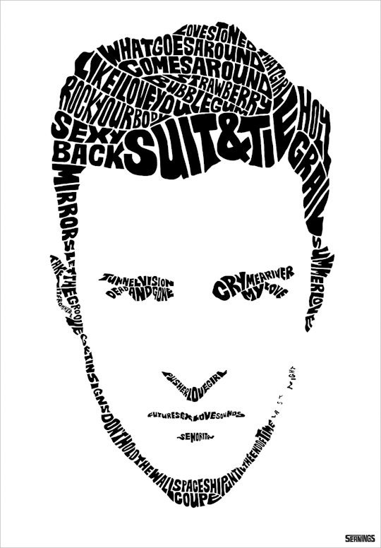 Justin Timberlake Black And White Painting