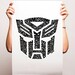 Transformers Autobots Type Print - Etsy