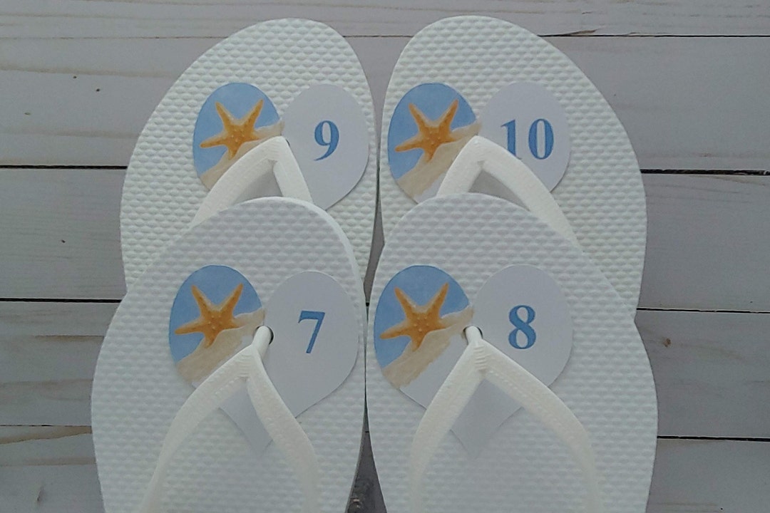 Size Tag for Flip Flops at Beach Wedding, Easy, No Knot Tying, Heart ...