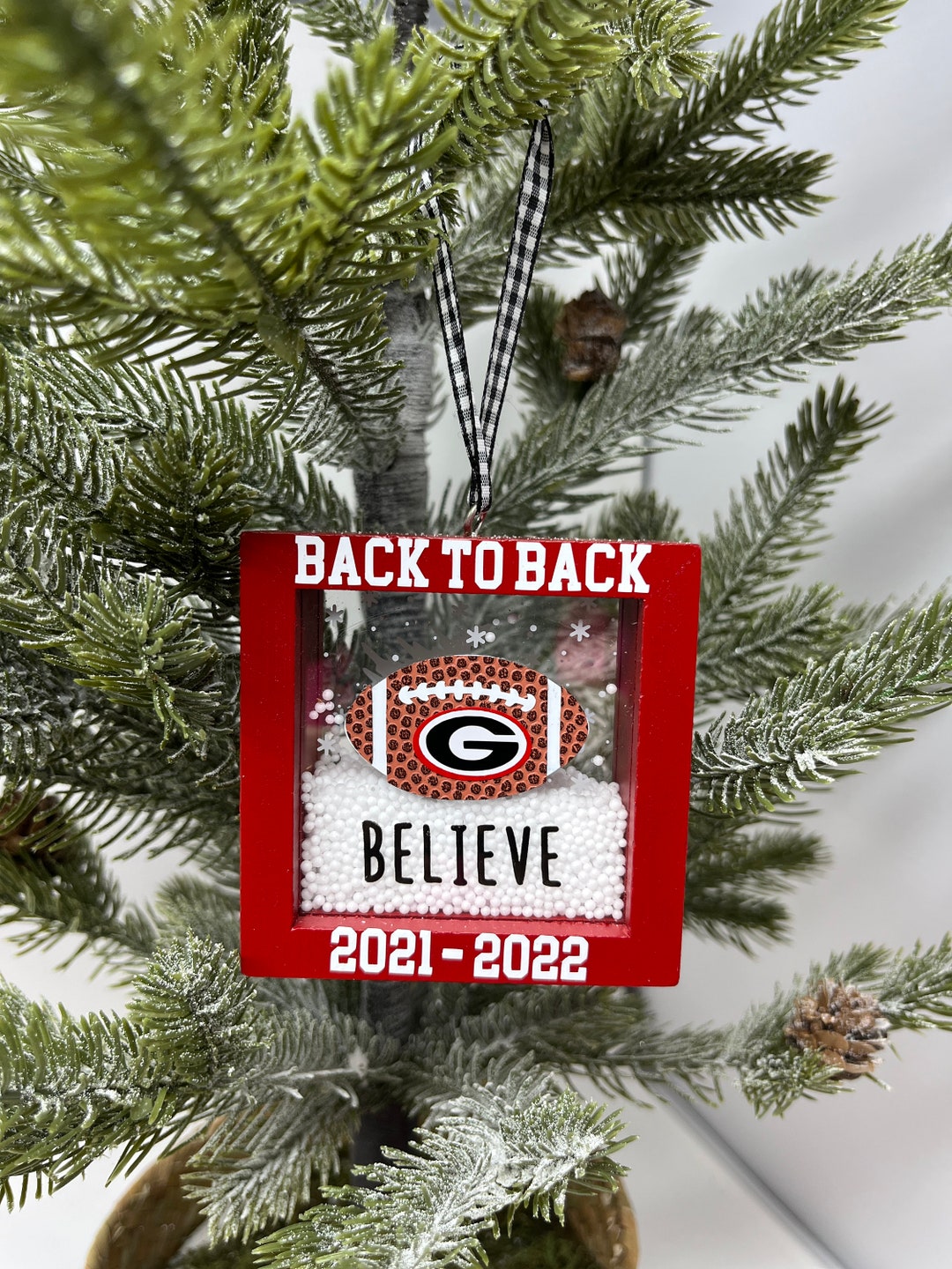 GA Christmas Tree Holiday Ornament Go Dawgs! Back to Back University of ...