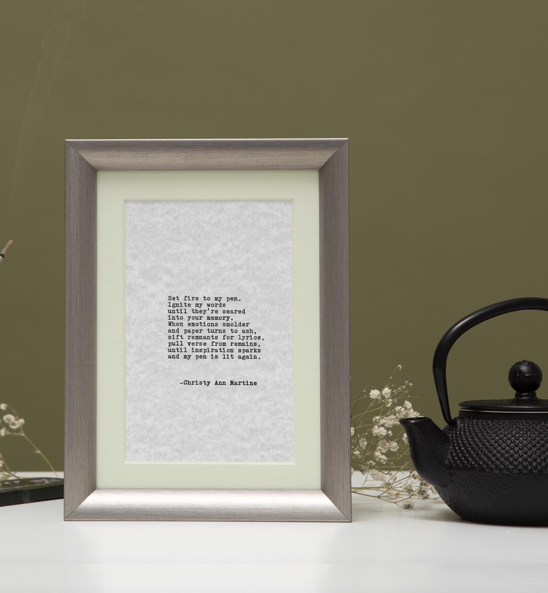 Hand-typed Writing Inspiration Poem - Gift for Poets and Writers ...