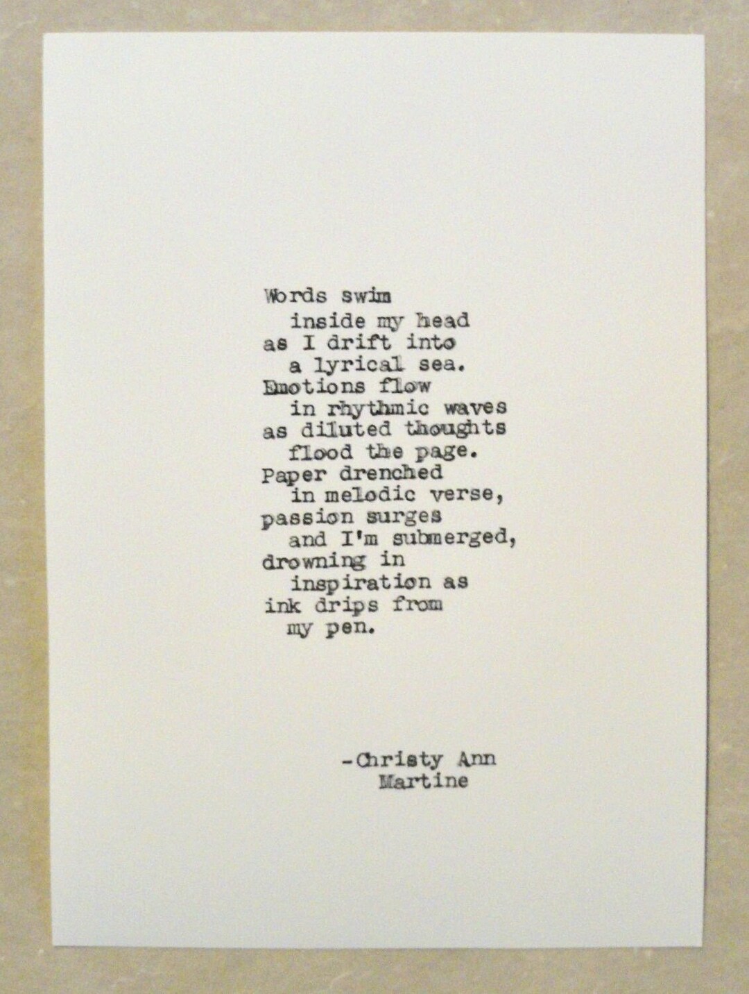 Poetry - Writing Poem - Gift for Poet or Writer - Typewriter Quote ...