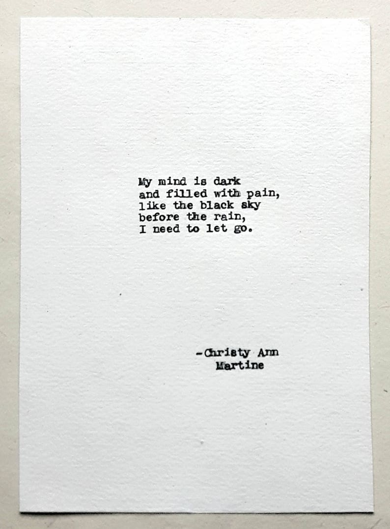 Sad Poetry Dark Art Moody Poems My mind is dark and | Etsy