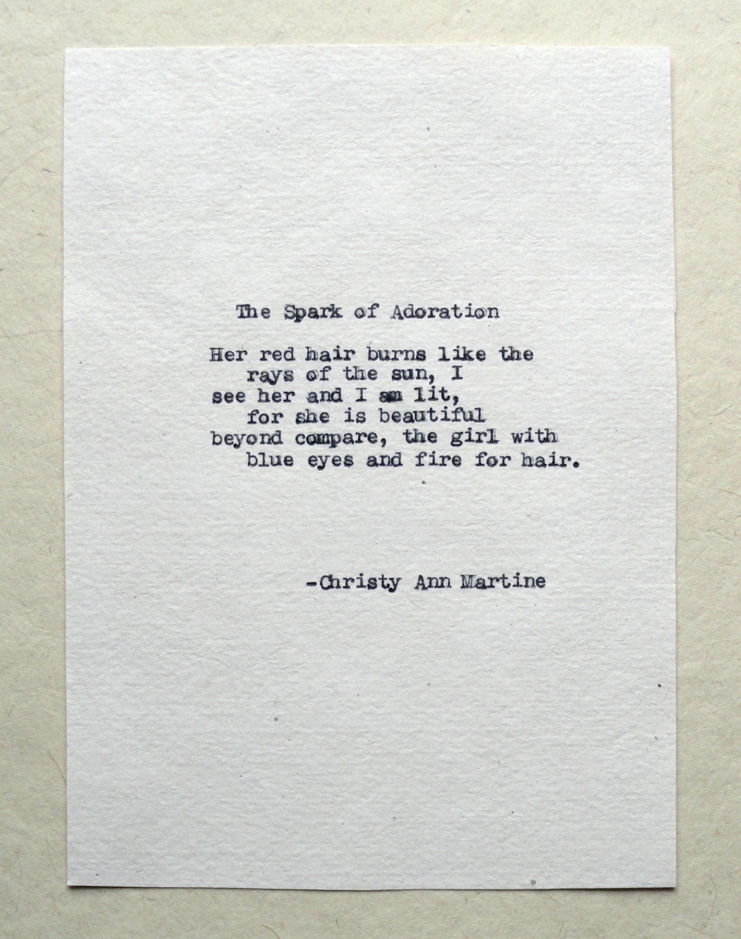 Red Hair Gift for Daughter - Poem for Girl With Red Hair - Redhead ...