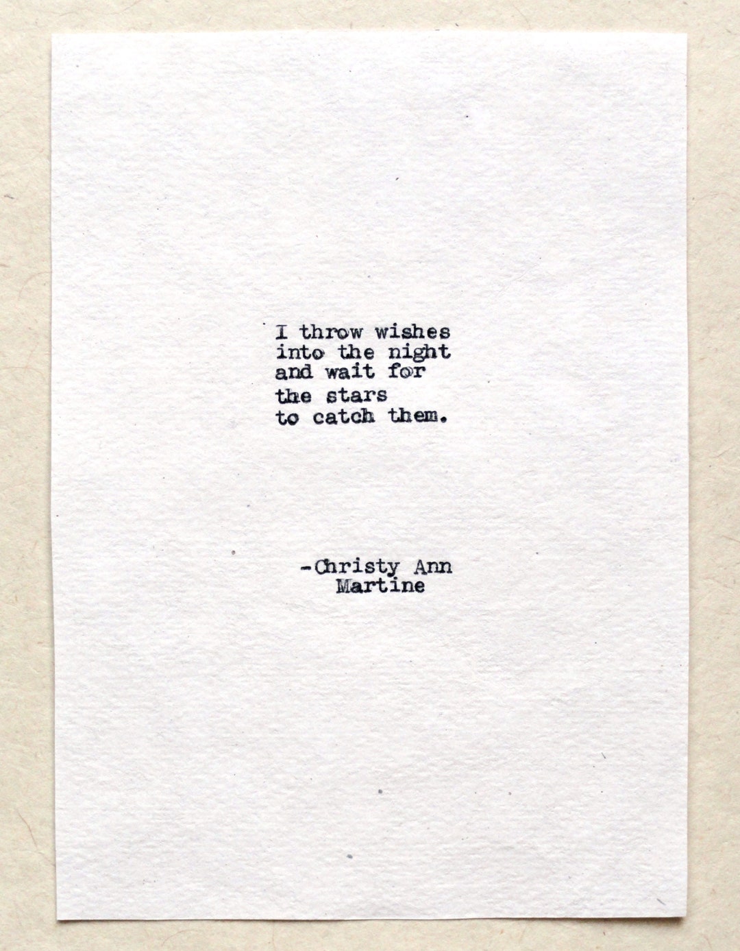 Cute Whimsical Short Poem- Hand Typed - I Throw Wishes Into the Sky and ...