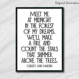 Meet Me at Midnight Poem - Love Quote Printable Download - Etsy
