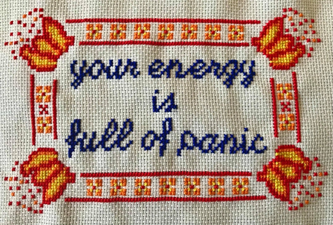 CROSS STITCH PATTERN: the Terror Your Energy is Full of Panic Quote - Etsy