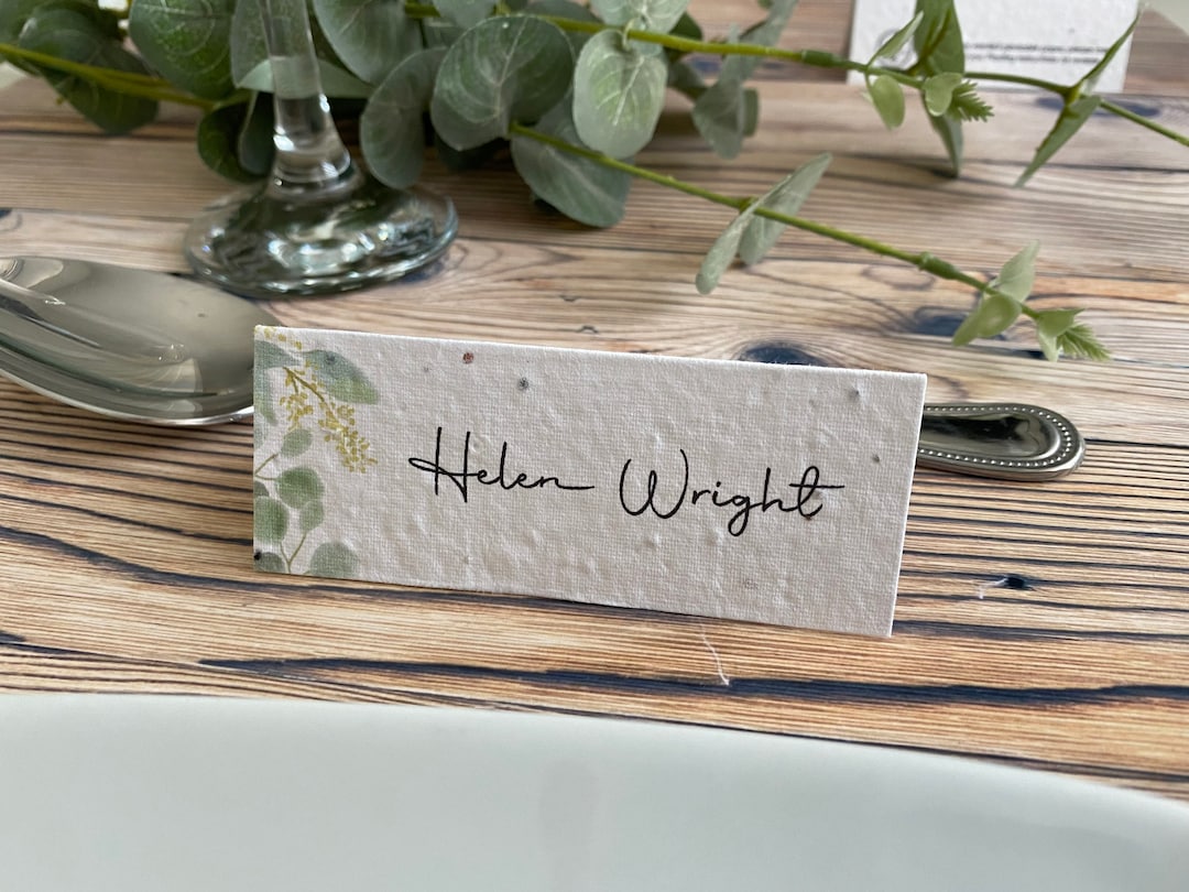 Place Cards Eco Friendly Seeded Paper Place Setting Card Wedding ...