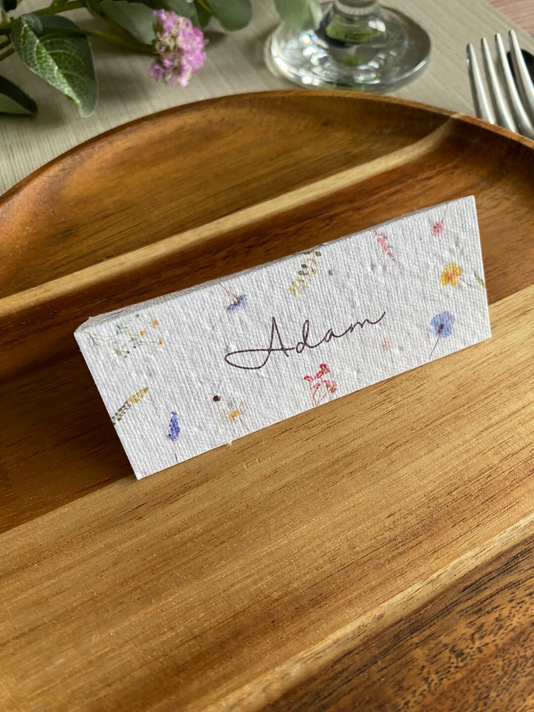 Plantable Names Cards | Wildflowers | Eco- Friendly Place Card | Seeded ...