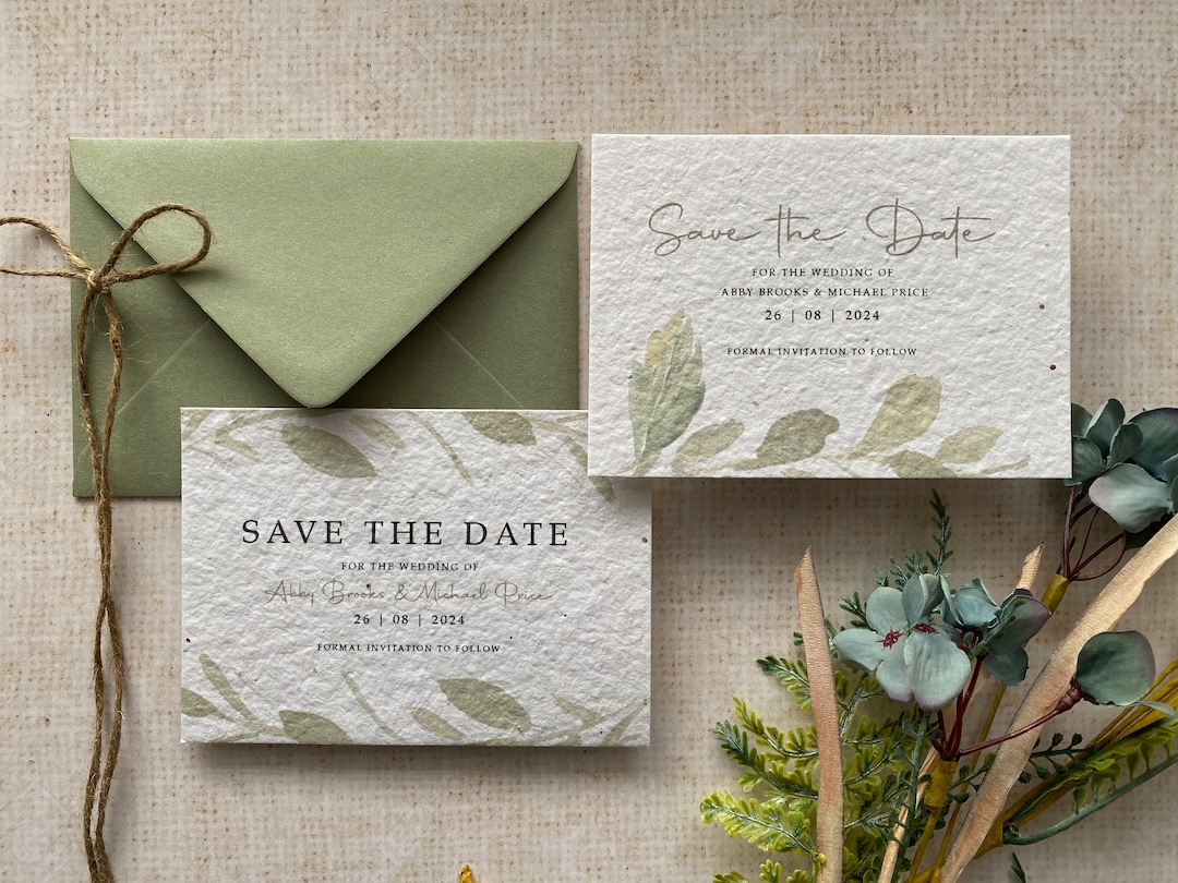 Save the Date Cards | Seeded Paper | Eco Friendly Stationery ...