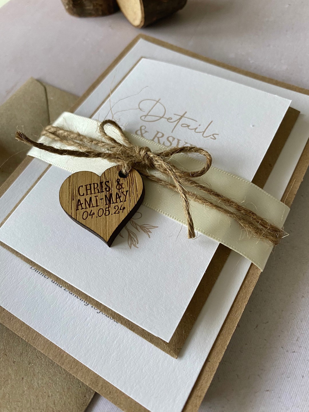 Rustic Wedding Invitation - Wedding Stationery - Barn Wedding - Rustic ...