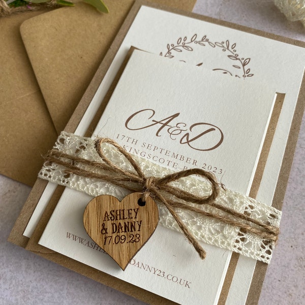Rustic Wedding Invitation - Etsy UK