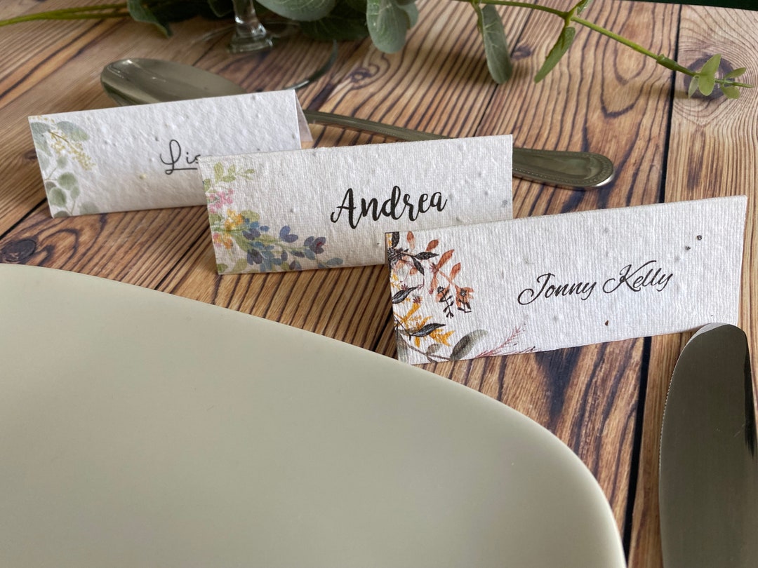 Place Cards | Floral | Eco- Friendly | Seeded Paper | Place Setting ...
