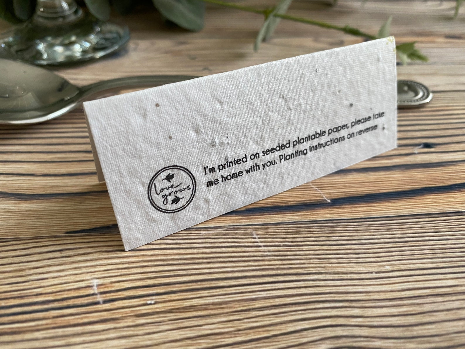 Place Cards | Eco- Friendly | Seeded Paper | Place Setting Card ...