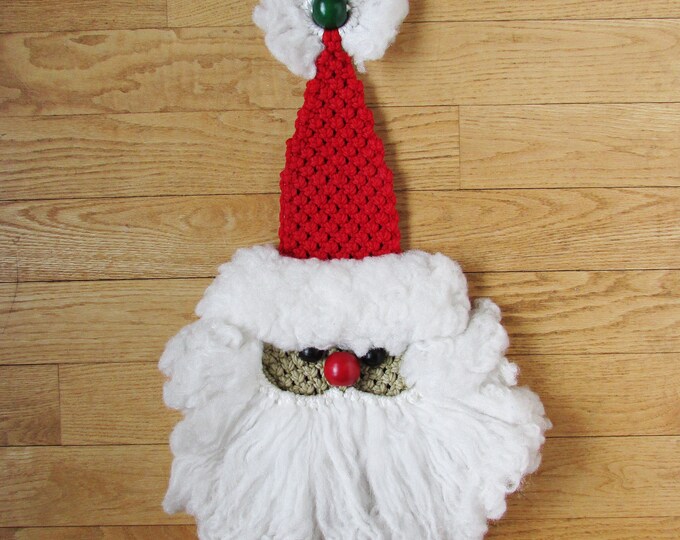 Large Vintage Macrame Santa With Driftwood Wall Hanging - Etsy