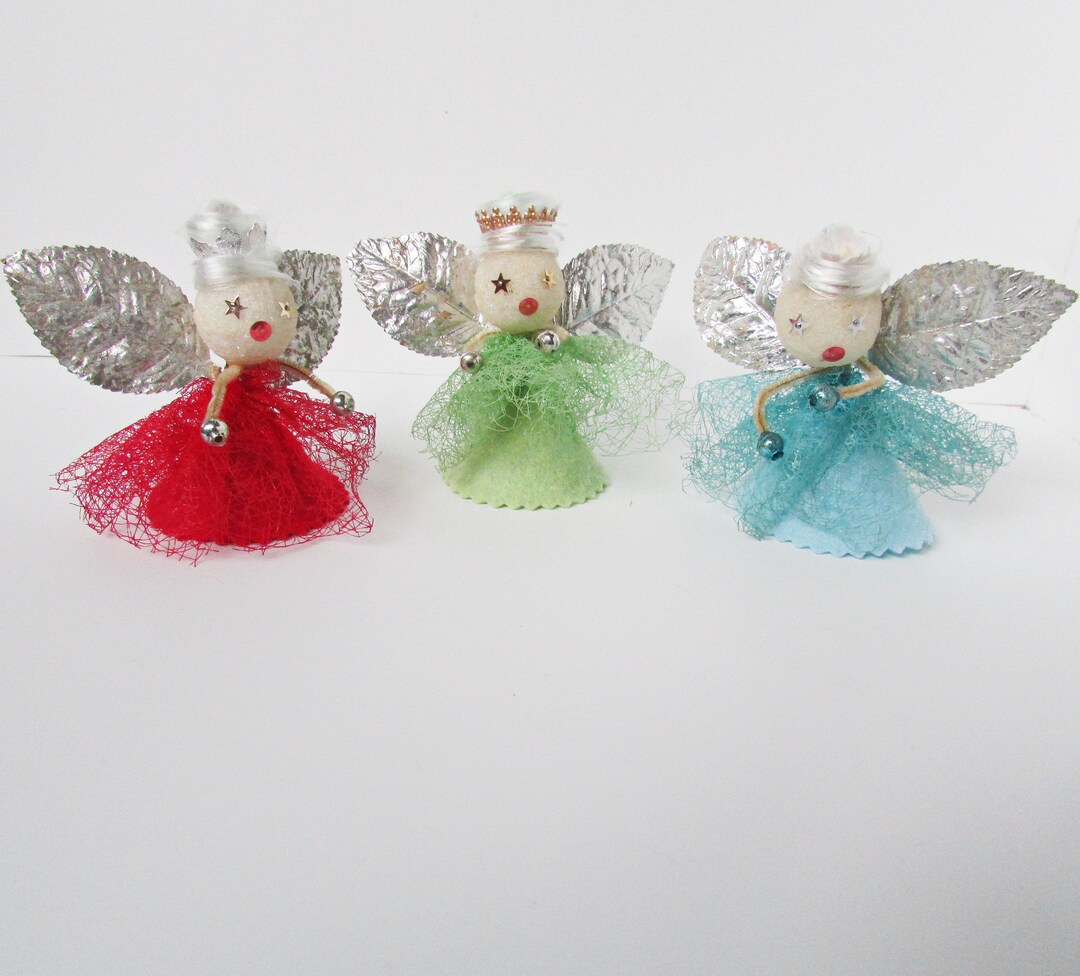 Vintage Handmade Angel Styrofoam Head Ornament - Etsy