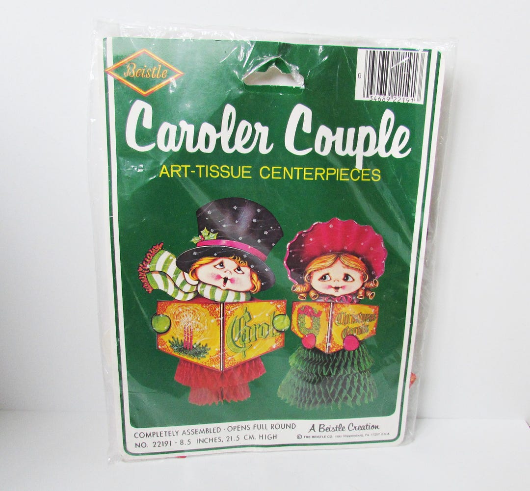 Vintage Beistle Caroler Couple Tissue Paper Honeycomb Figures NIP - Etsy