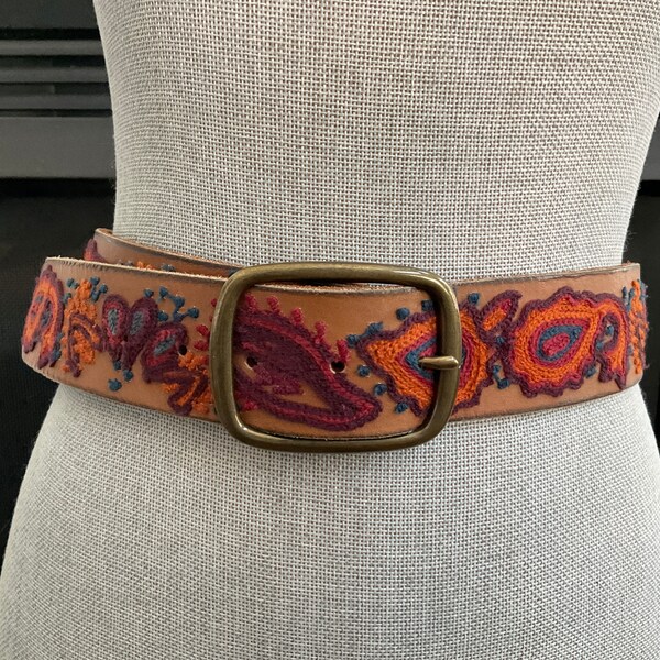 Vintage Leather Belt - Etsy