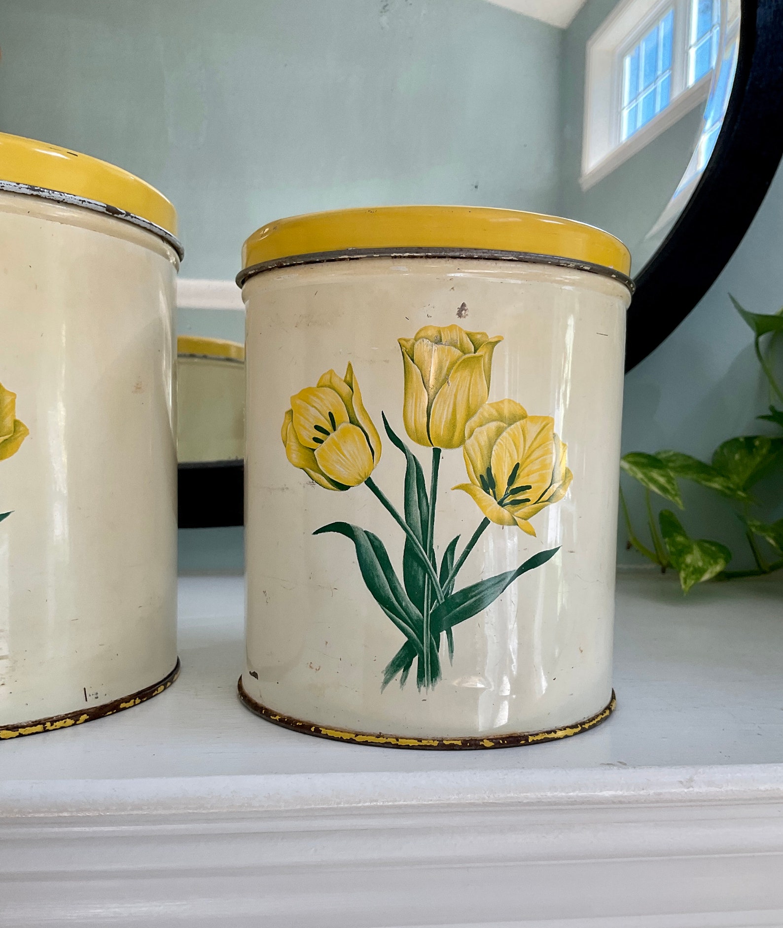 Set of Three Vintage Canisters by Decoware/tulips - Etsy
