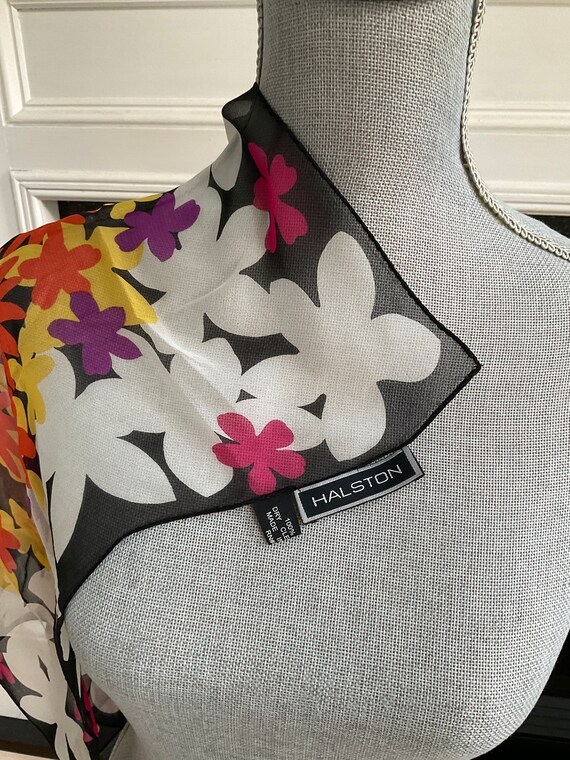 Halston Floral silk scarf - Gem