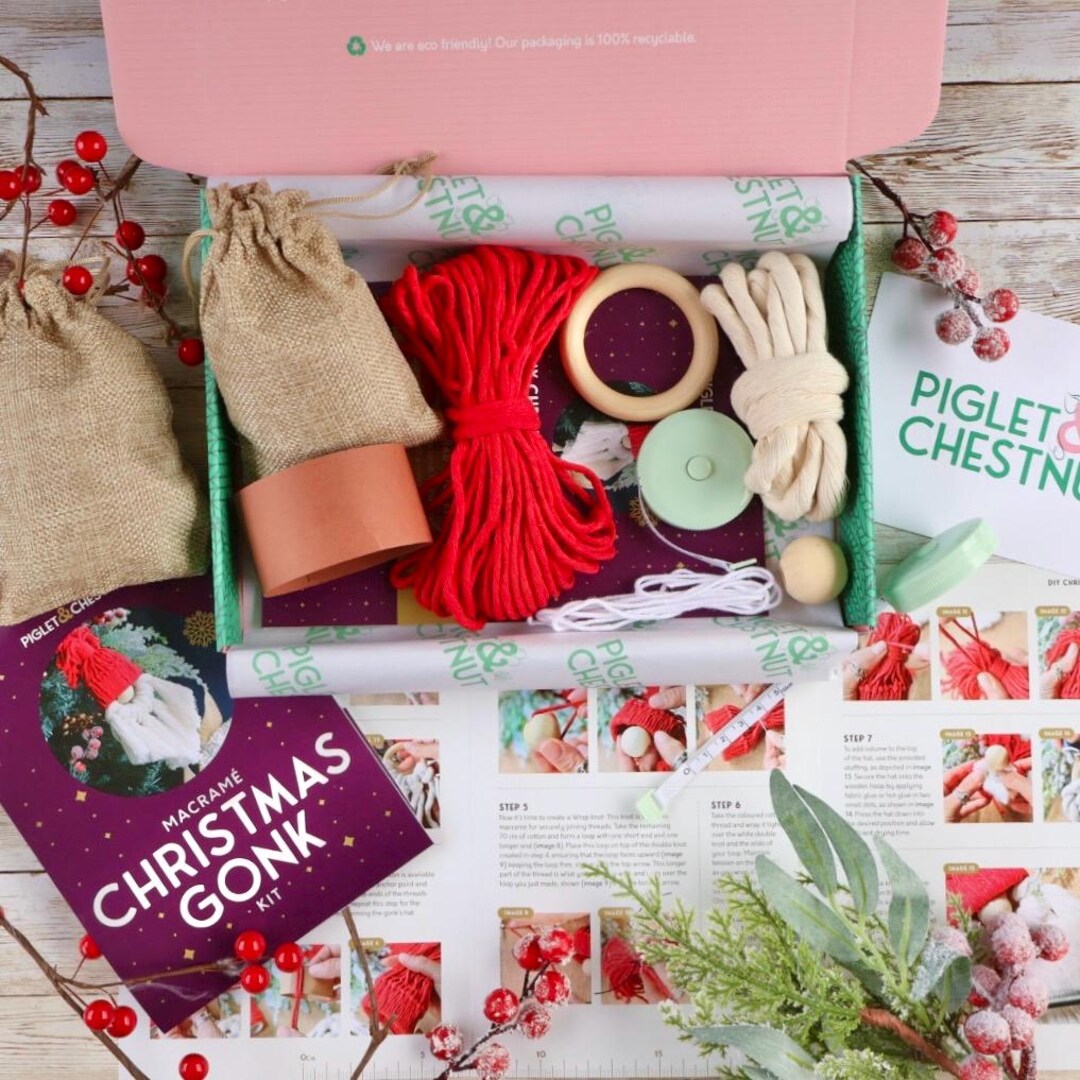 DIY Christmas Kit, Macrame Kit, Christmas Gonk Kit, Gonk, Gonk Kit ...