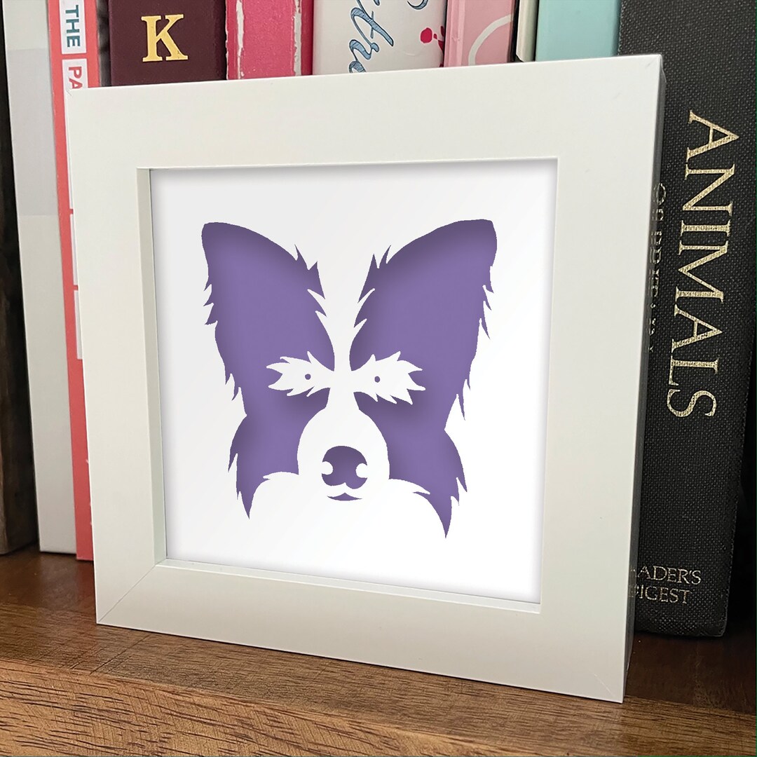 Border Collie Gift, Small Hand Cut Paper Picture of Border Collie for ...