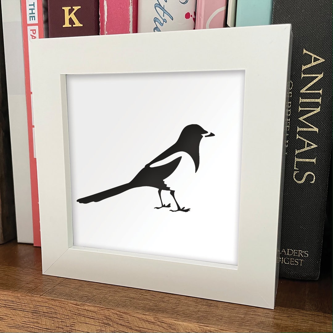 Handmade Magpie Paper Cut Art: Framed Bird Silhouette Gift - Etsy
