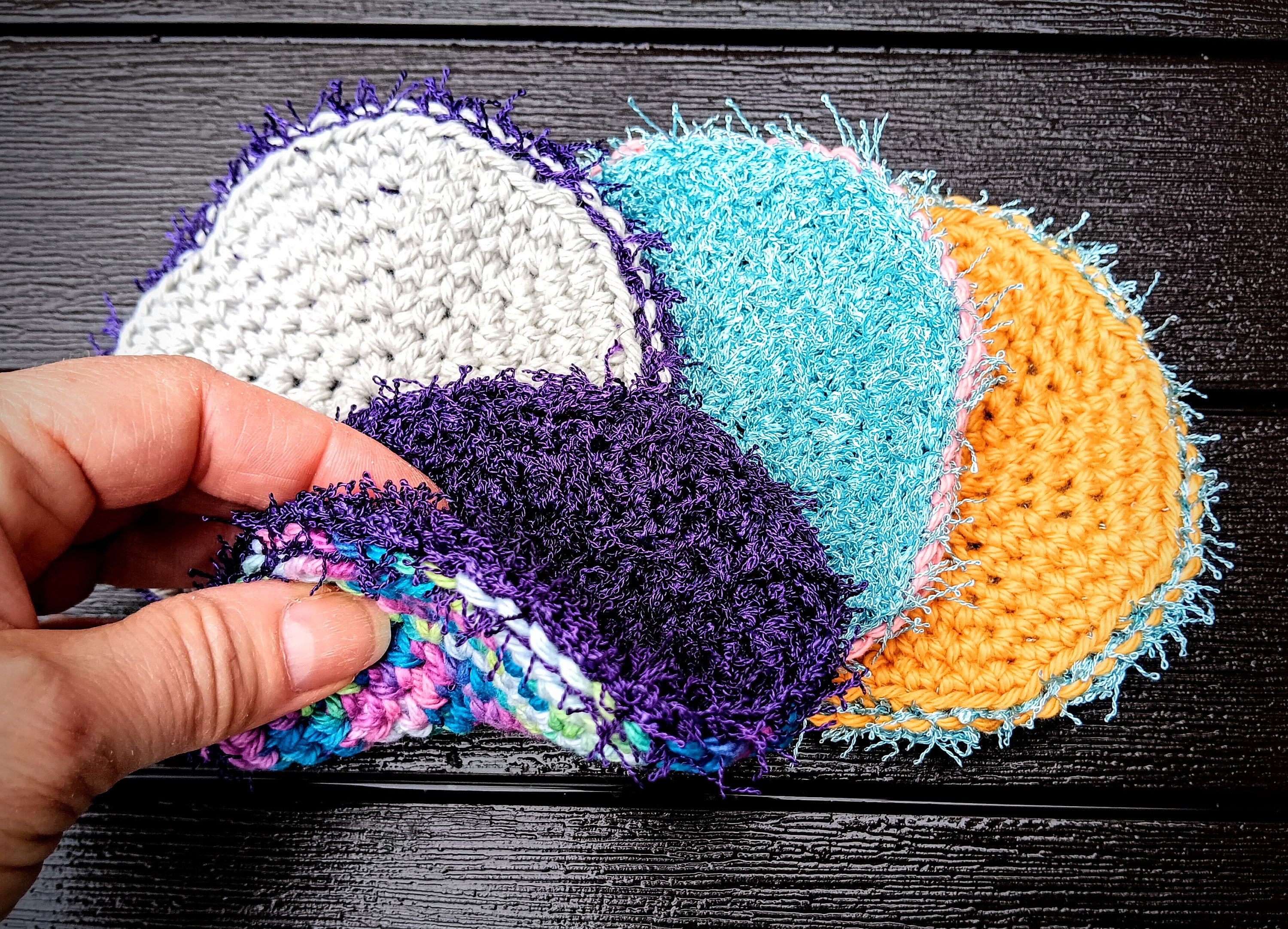 Scrubby Pattern Crochet Dishcloth Washcloth Double-sided Scrubbie ...