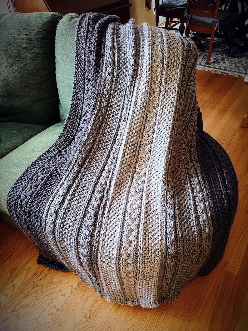 Chunky Cable Knit Blanket Pattern: Behemoth Afghan (PDF Pattern) - Etsy