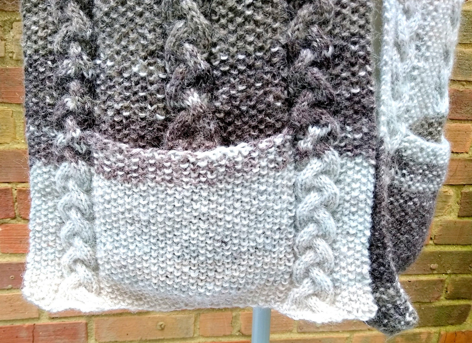 Knitting Pattern Pocket Scarf Braids & Pockets Scarf | Etsy