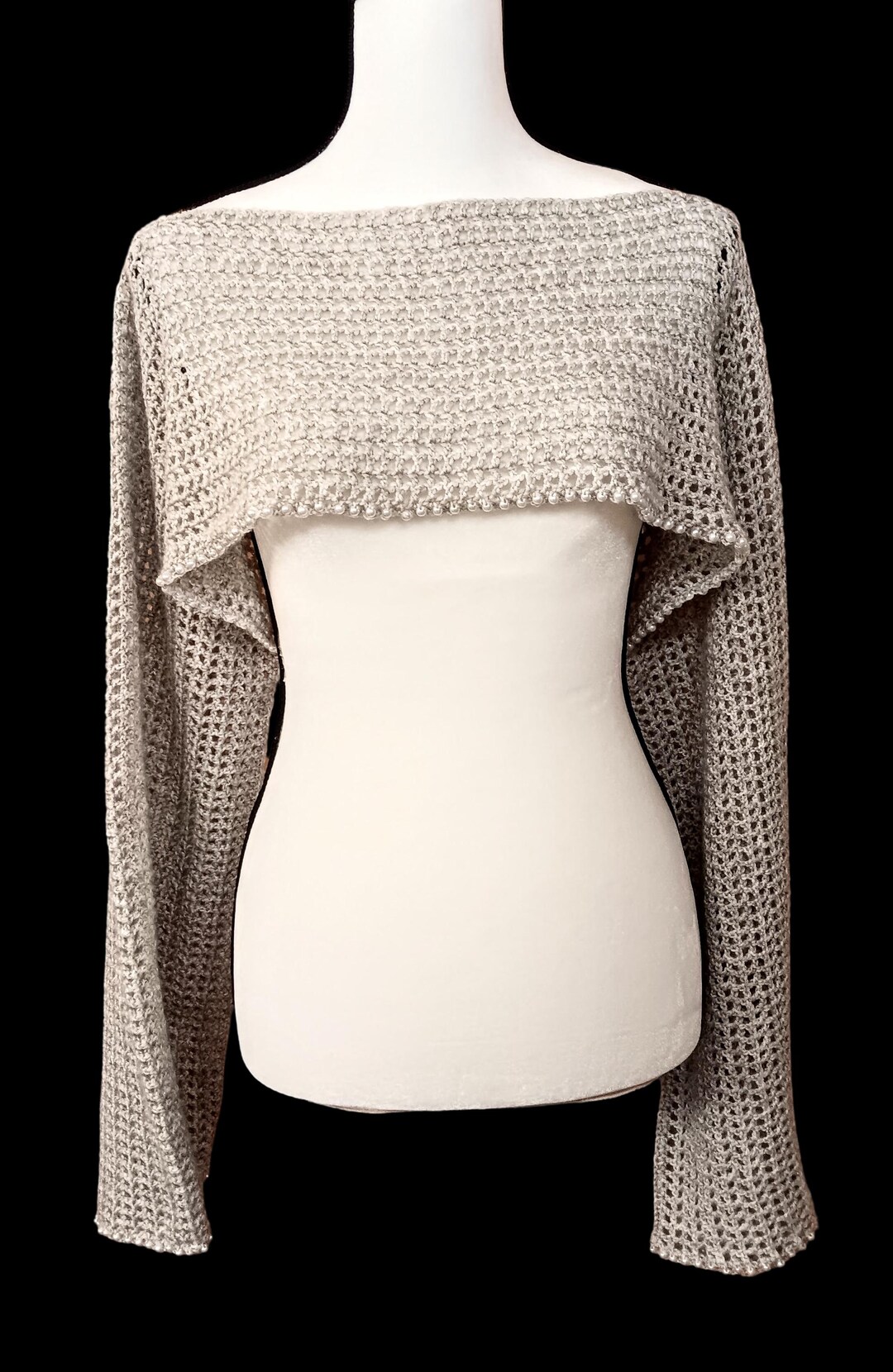 Prom Shrug Crochet Pattern - Shrug - Mesh Shawl - Sweater - Crochet ...