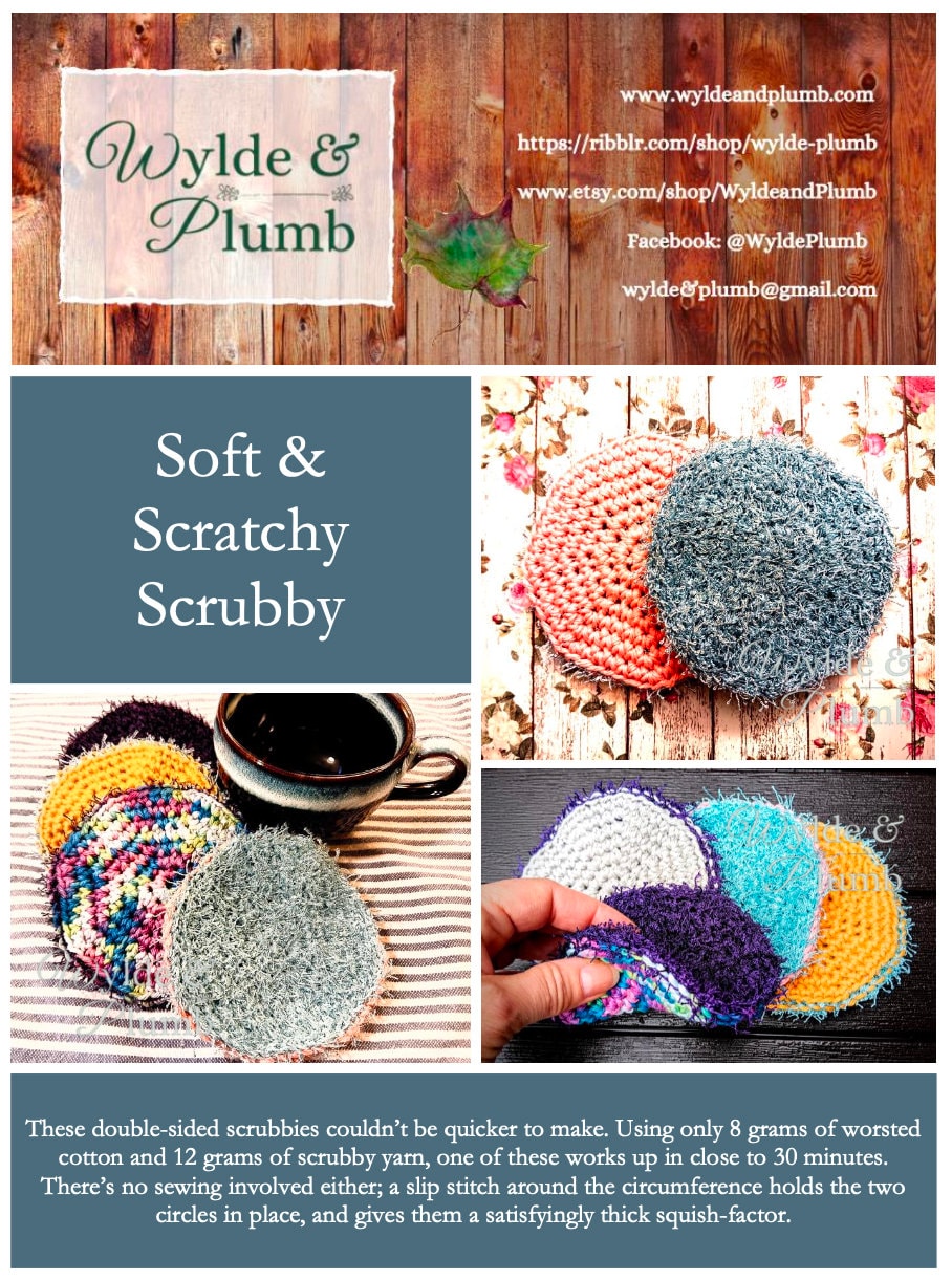 Scrubby Pattern Crochet Dishcloth Washcloth Double-sided Scrubbie ...