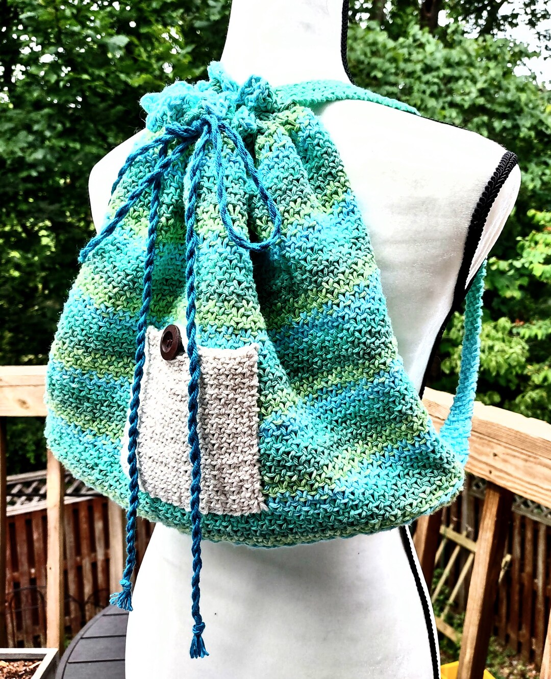 Knit Bag Pattern - Day Trip Convertible Backpack - Linen Stitch - Knit ...