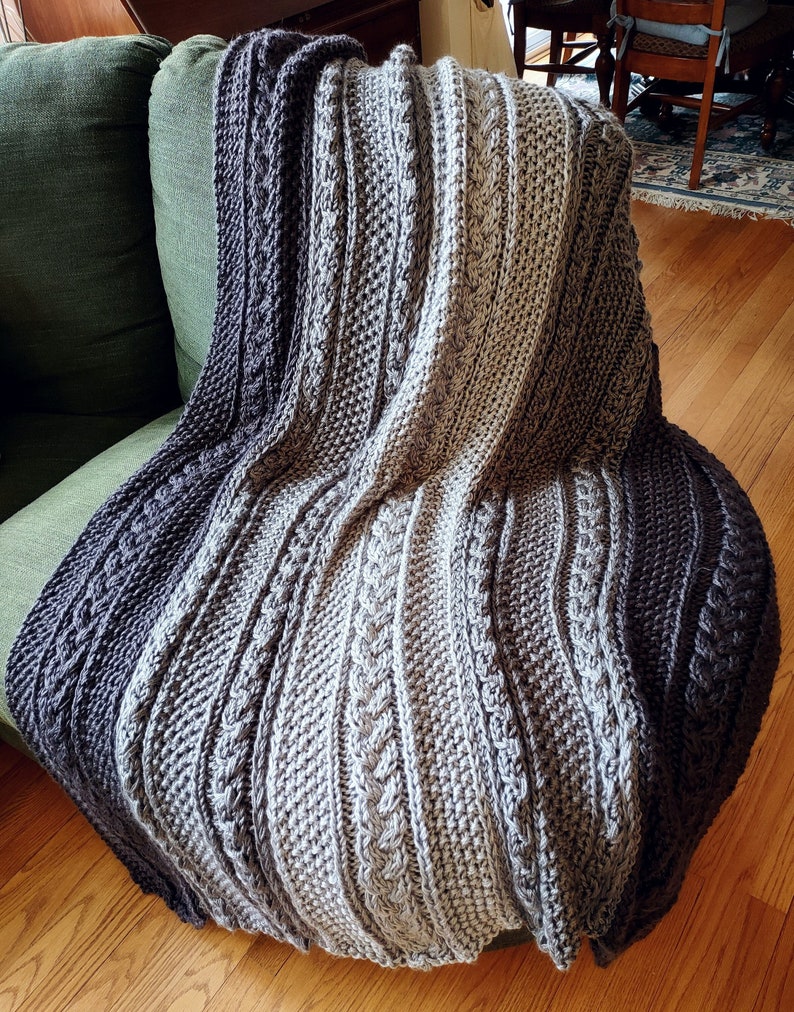 Chunky Cable Knit Blanket Pattern: Behemoth Afghan (PDF Pattern) - Etsy