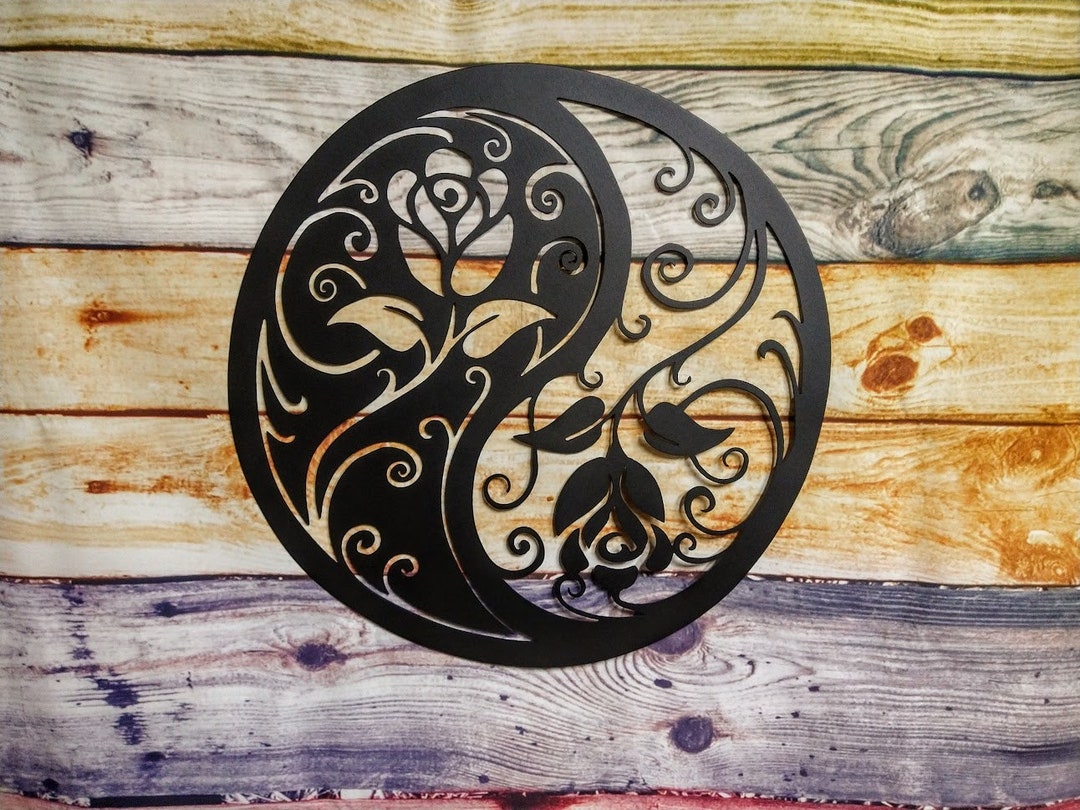 Ying Yang Roses Metal Wall Art - Etsy