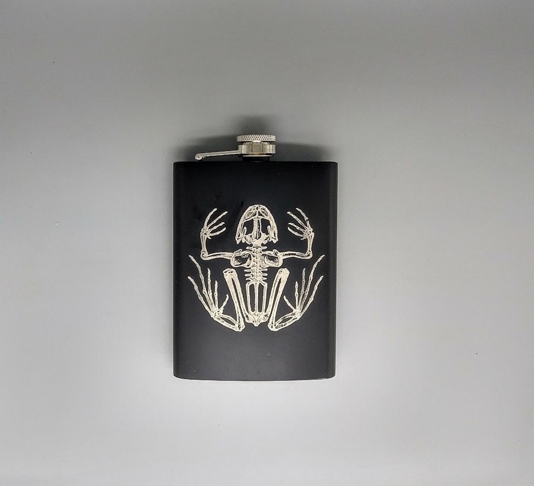 Frog Bones Engraved Flask 8 Oz - Etsy