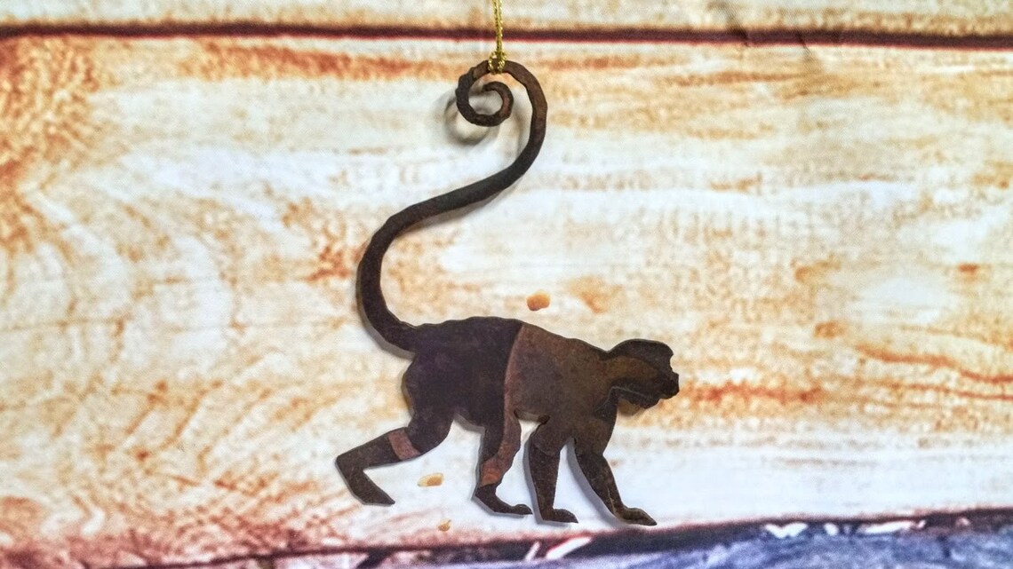 Metal Monkey Ornament - Etsy