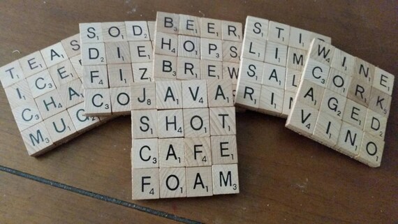Scrabble Coasters Set | Etsy