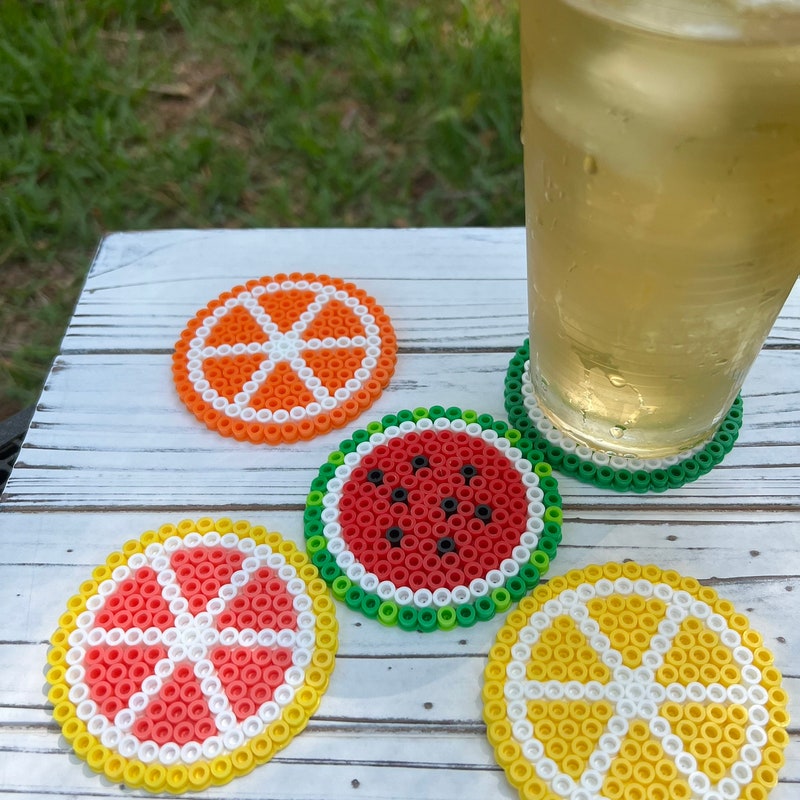 Perler Bead Coaster - Etsy