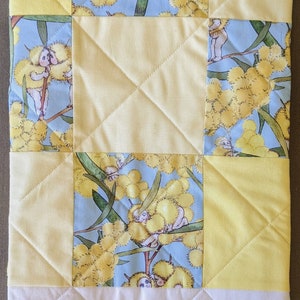 May Gibbs Gumnut Babies Quilt : Lemon Yellow Wattle Babies Handmade ...