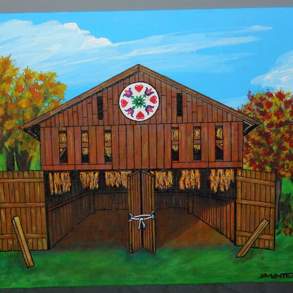 Tobacco Barn Painting - Etsy