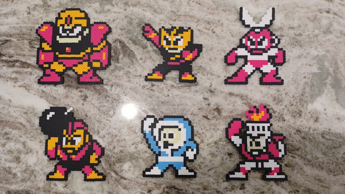8 Bit NES Mega Man 1 Perler Sprites: Magnets and Coasters - Etsy