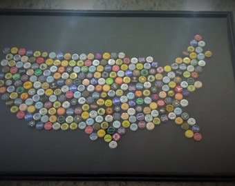 Beer Cap Map of the Usa - Etsy