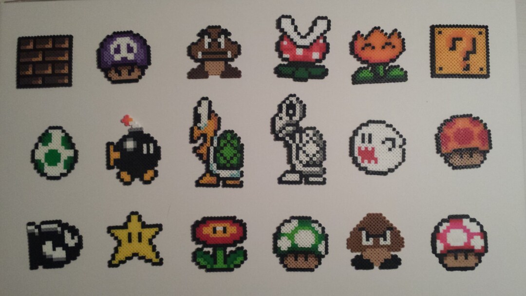 Super Mario Brothers 3 Medium Perler Sprites: Magnets and Coasters - Etsy