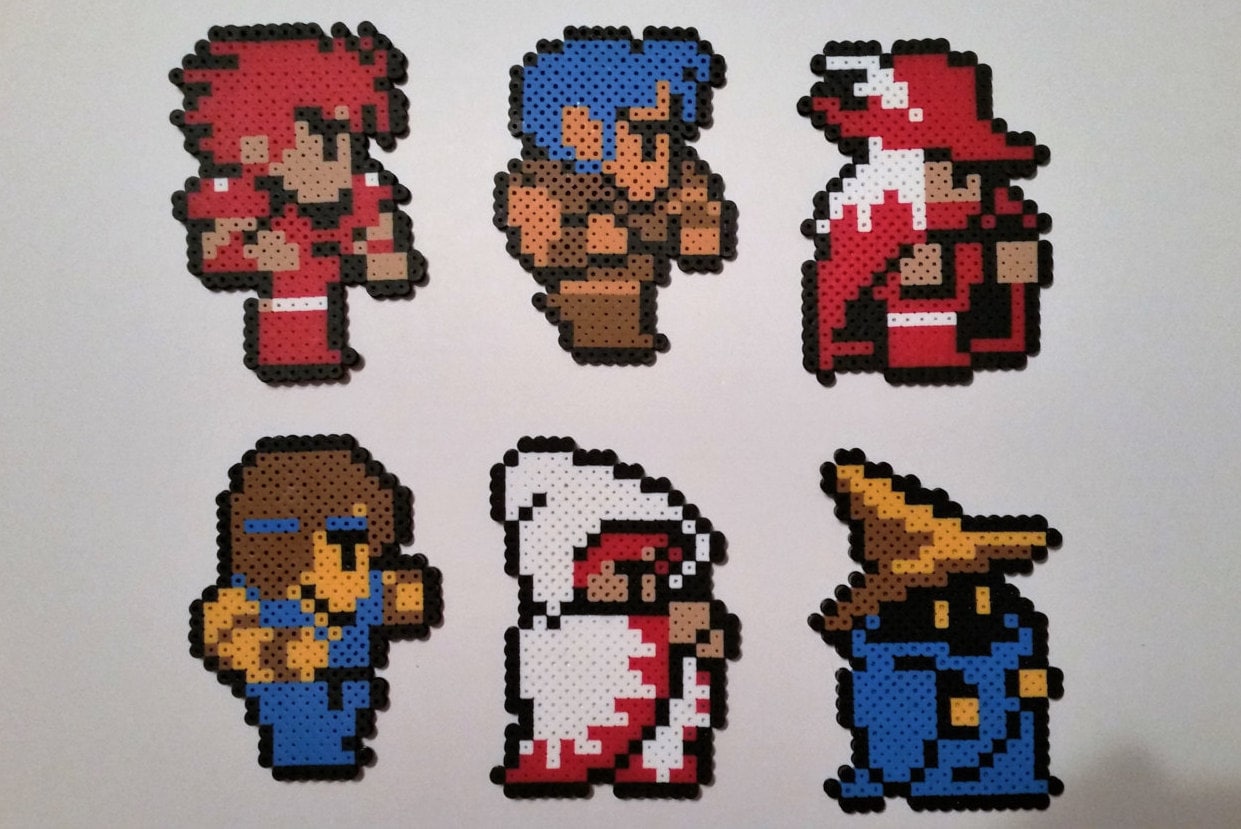 8 bit NES Final Fantasy 1 Perler Sprites: Magnets and | Etsy